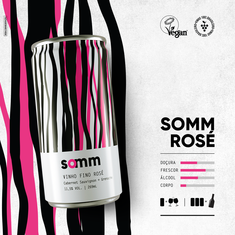 Vinho Rosé Somm em Lata 269ml | Cabernet Sauvignon & Grenache - Pack ...